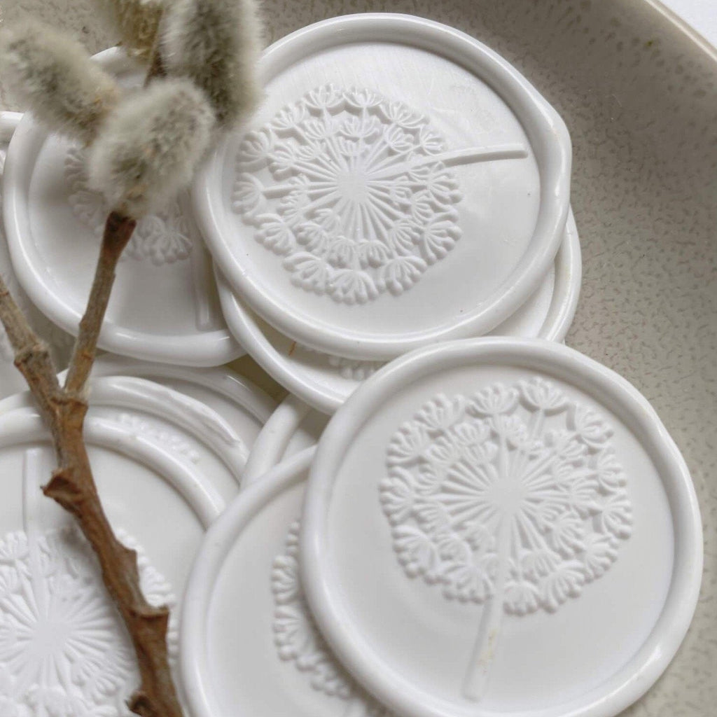 white-dishware-serveware-dandelion-wax-seal-stickers-set-10-sticker-454 ...